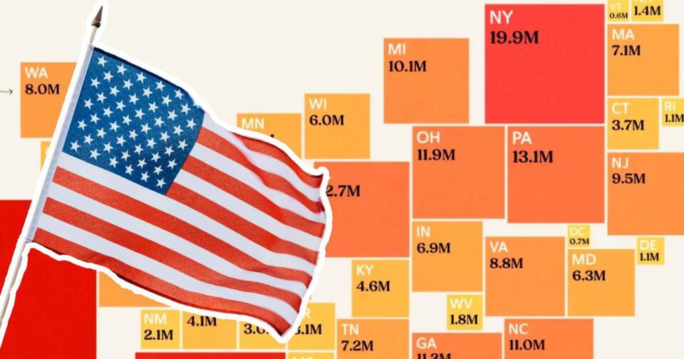 Map reimagines US states by population and it completely changes how we ...