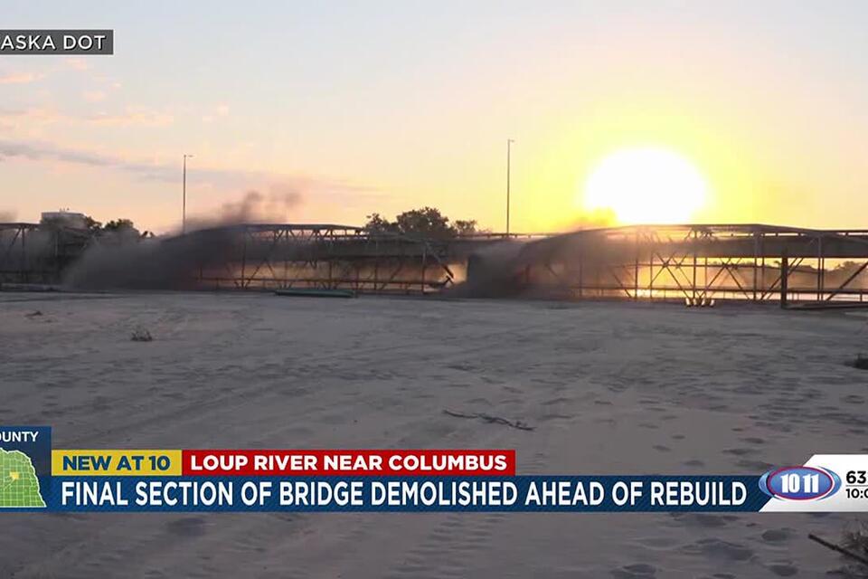Final section of Loup River Bridge in Columbus demolished ahead of ...