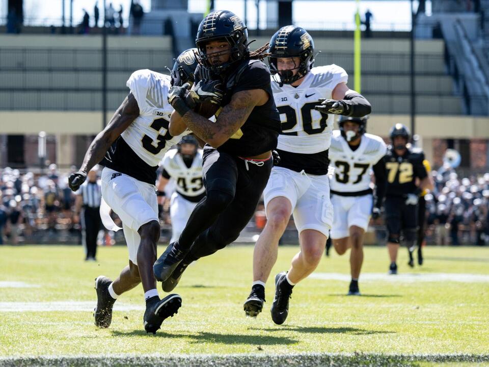 4/13/24 Spring Game, Jaheim Merriweather jumps
