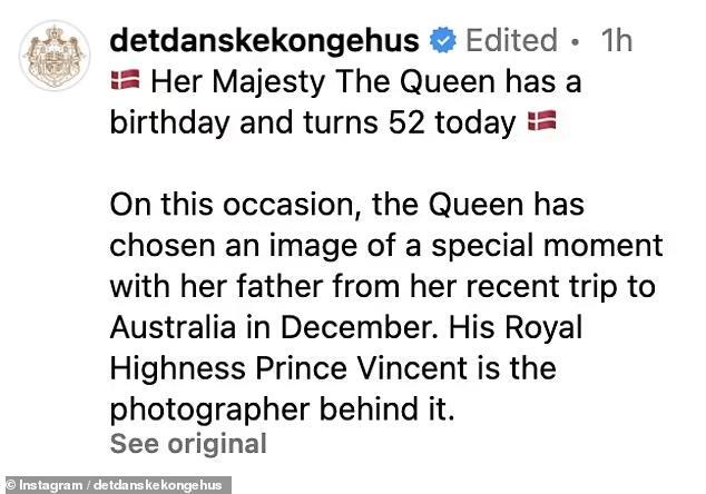 Queen Mary of Denmark, 52, shares sweet photo with her father John ...