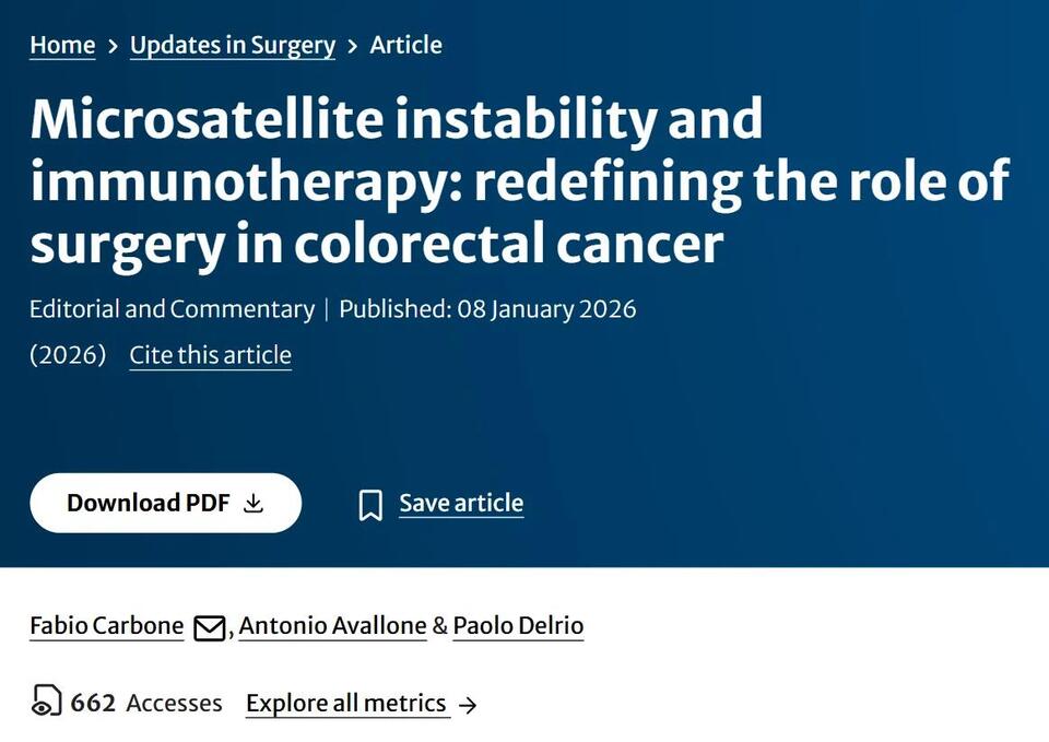Fabio Carbone: Microsatellite Instability, Immunotherapy, and the ...