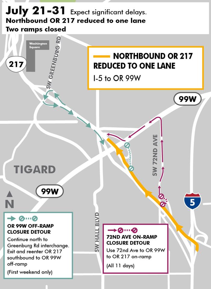 ODOT warns of 'long delays' as lane closure set for Hwy 217 - NewsBreak