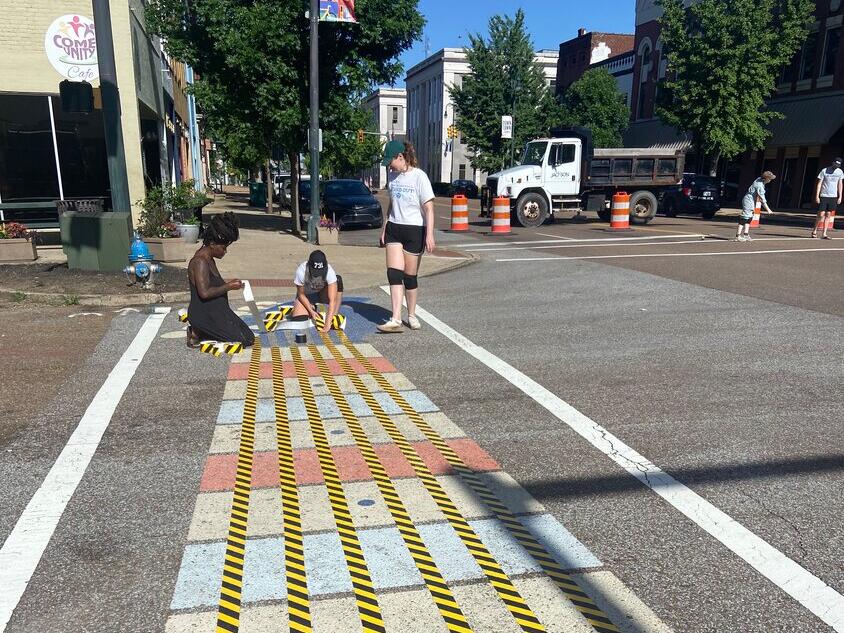Crosswalks in Downtown highlight Jackson’s musical heritage