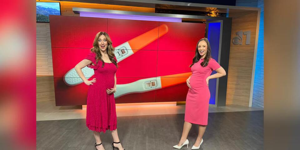 Morning anchors, Erika and Sophie, are both expecting... two weeks ...