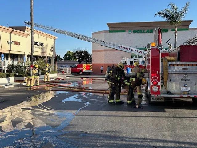 Firefighters knock down strip mall fire in Ventura on Thursday night ...