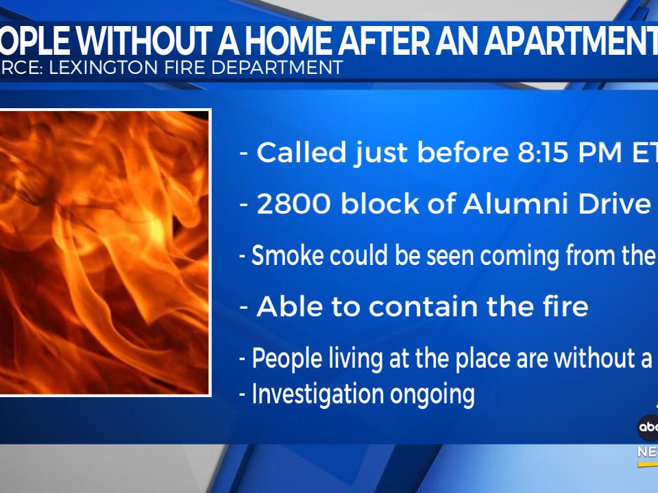 Several displaced after apartment fire in Lexington Several displaced after apartment fire in Lexington