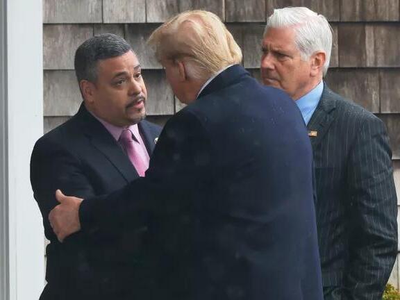 Donald Trump Attends Wake For Fallen NYPD Officer
