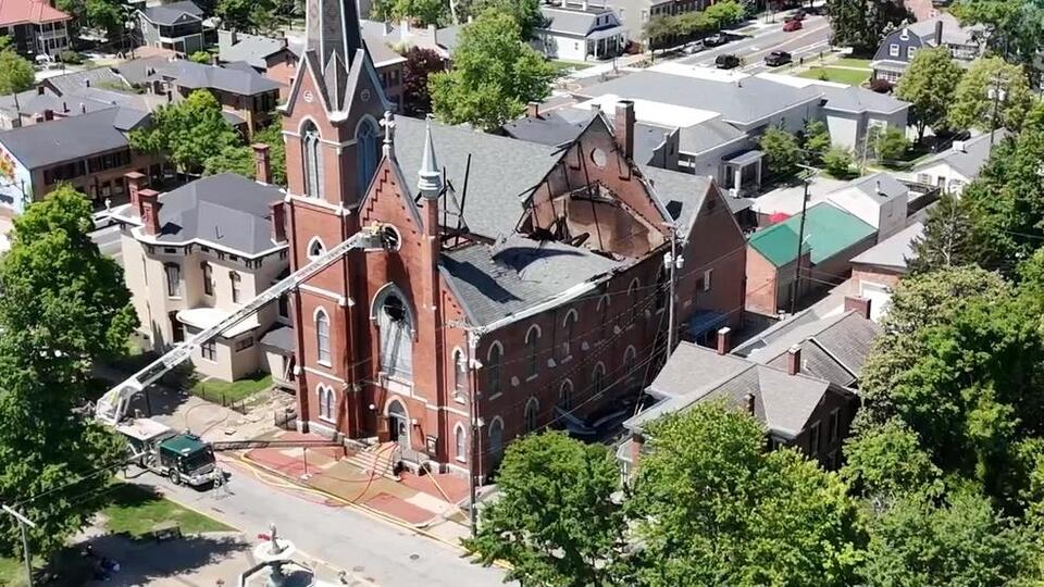 Historic Indiana church destroyed in fire caused by golf cart in ...