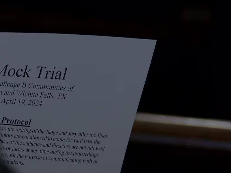 Students with Classical Conversations homeschool held mock trial