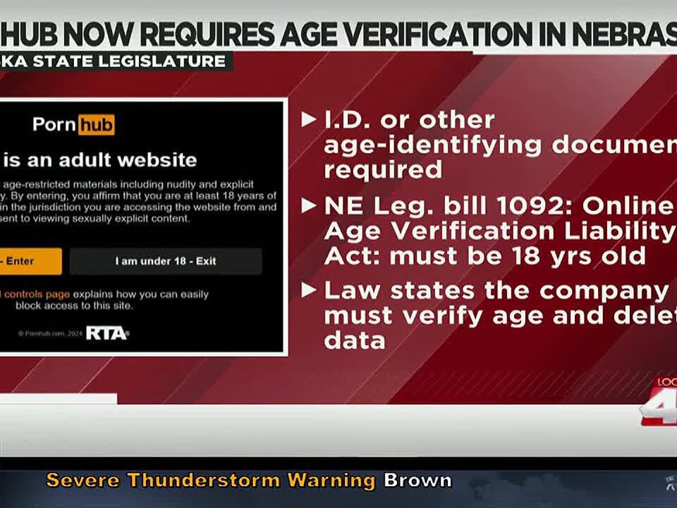 Pornhub blocks access by Nebraska users as age verification law takes effect