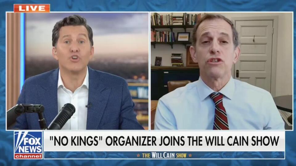 Will Cain Interrupts No Kings Organizer Promoting Peaceful Rallies ...