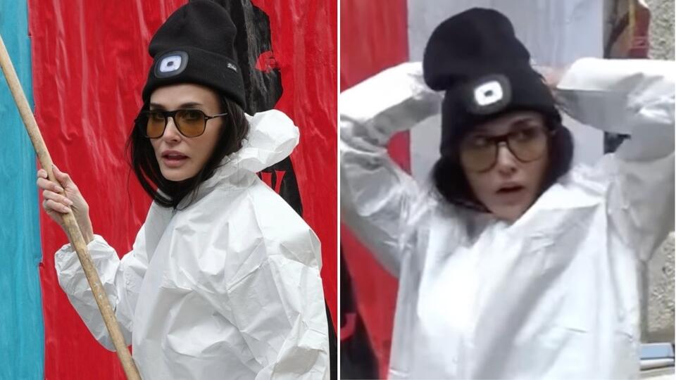 Demi Moore Poses as a Street Artist in New York Fashion Week Tease ...