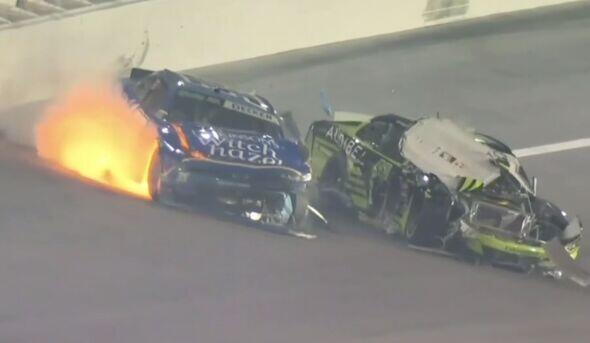 NASCAR race stopped at Daytona as car explodes into flames in huge ...