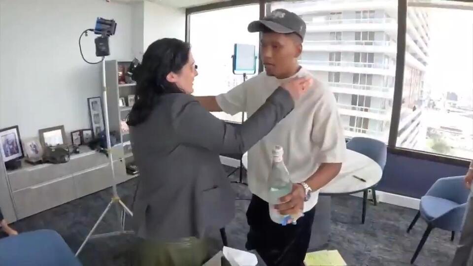 Good Samaritan reunites with woman he saved after vicious stabbing in ...