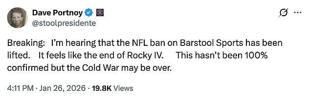 Dave Portnoy's NFL ban has been lifted after nine-year feud ahead of ...