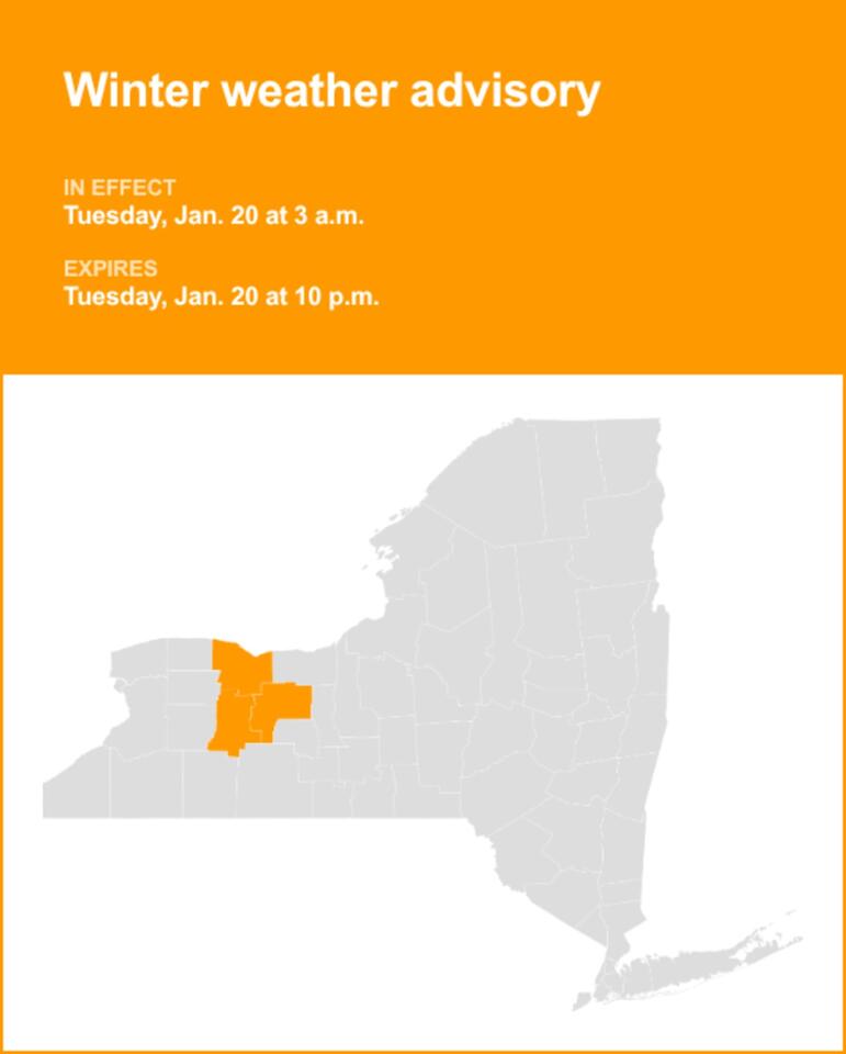 NY weather update: Winter weather advisory affecting part of New York ...