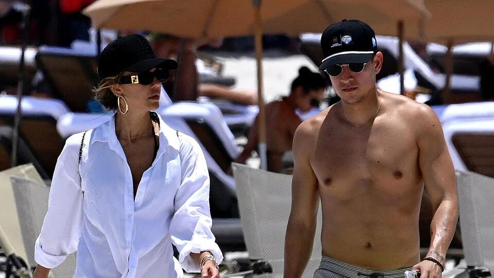 Danny Ramirez Goes Shirtless for Miami Beach Day with Girlfriend ...