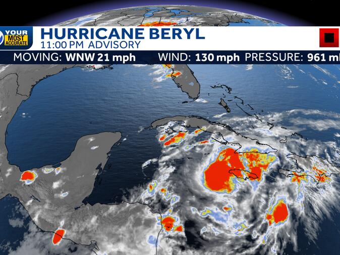 Hurricane Beryl weakens to low-end Category 4 storm