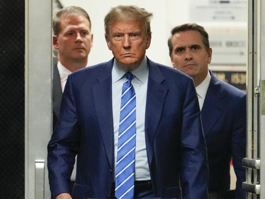 Trump goes from court to campaign at a bodega in his heavily Democratic ...