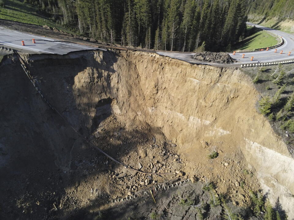Large chunk of Teton Pass that connects east Idaho to Jackson, Wyo ...