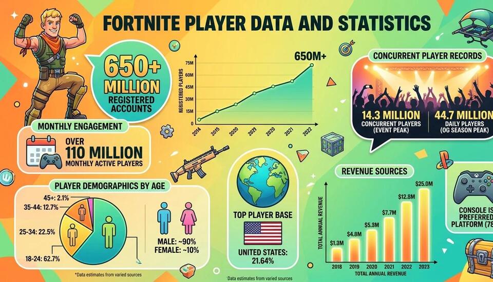 Fortnite Player Data And Statistics 2026 - NewsBreak