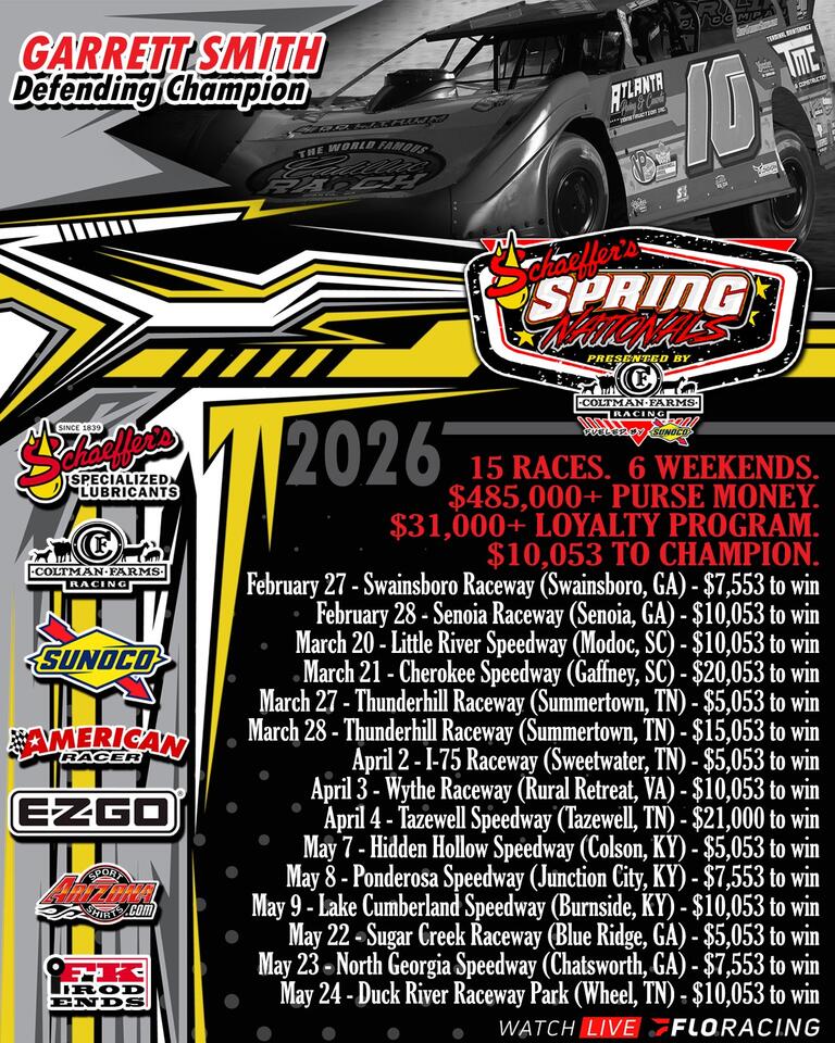 Schaeffer’s Oil Spring Nationals Series Releases 2026 Schedule and ...