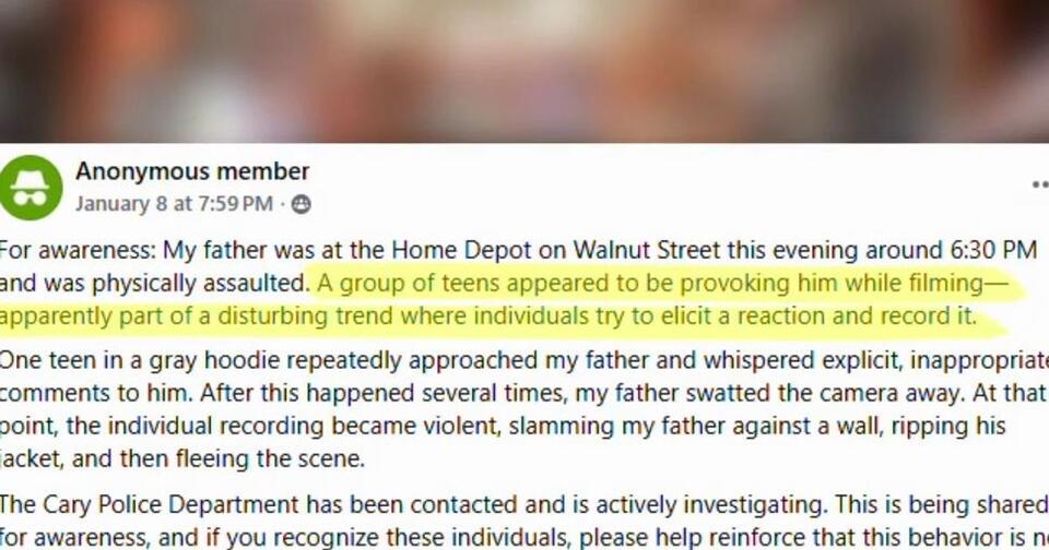 Teens film and provoke Cary man at Home Depot in viral video attempt ...