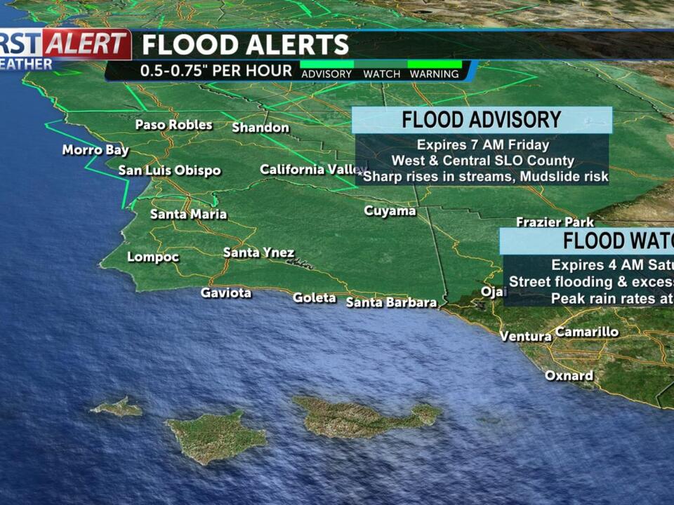 Moderate to heavy rain will fall steadily Friday, triggering flood alerts