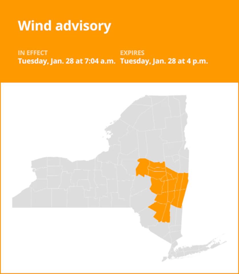 NY weather update: Wind advisory for New York until early Tuesday ...