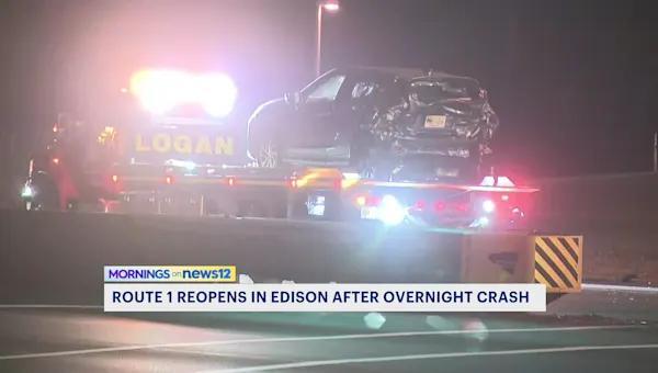 Overnight crash on Route 1 in Edison cleared before morning rush ...