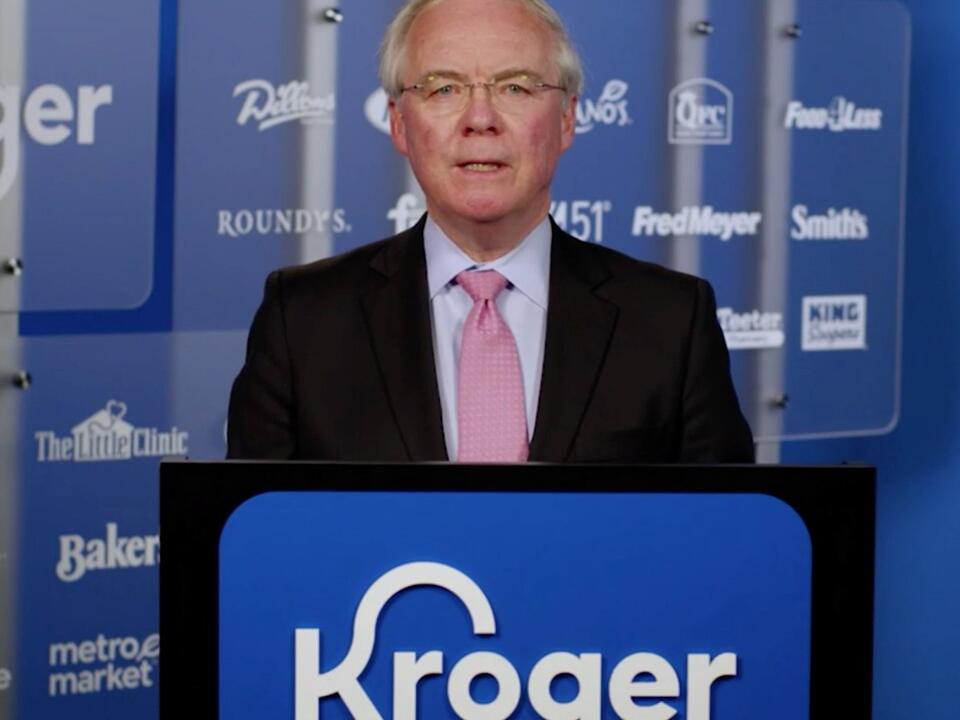 Kroger CEO took an 18% pay cut but still made $15.5 million in 2023 Kroger CEO took an 18% pay cut but still made $15.5 million in 2023