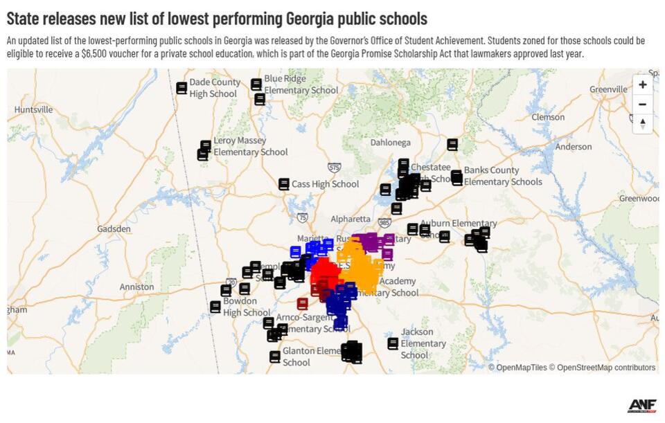 State releases new list of lowest performing Georgia public schools ...