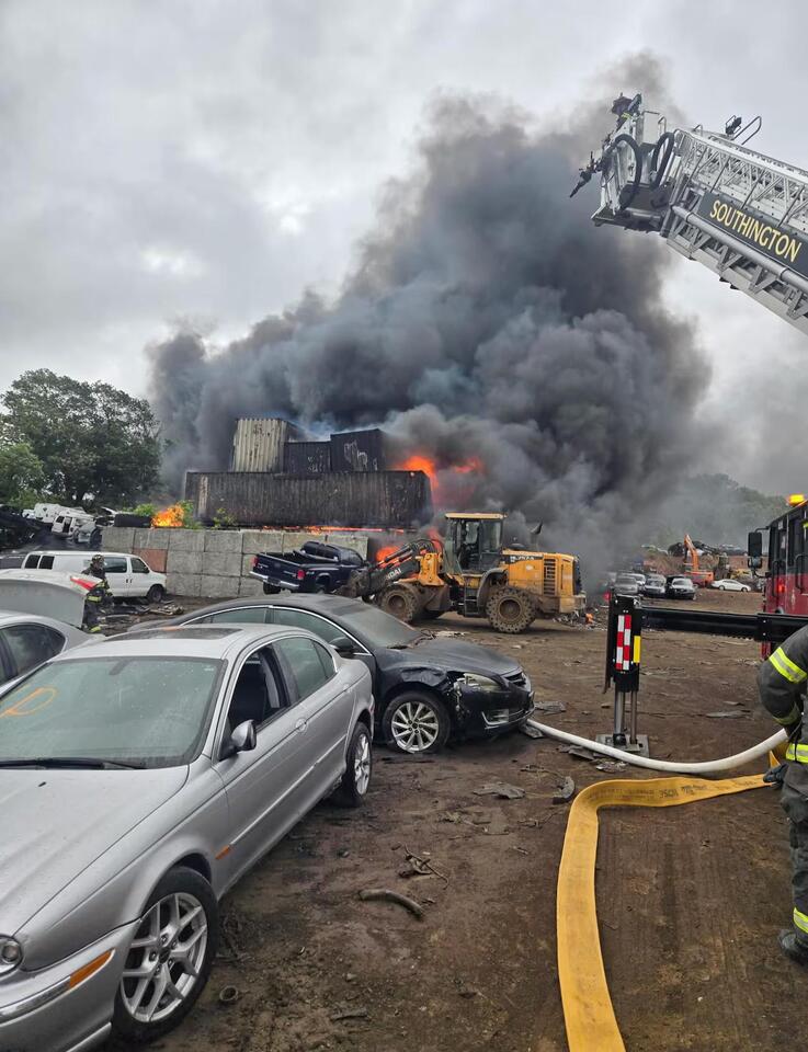 Firefighters battle large fire at Southington auto parts business ...