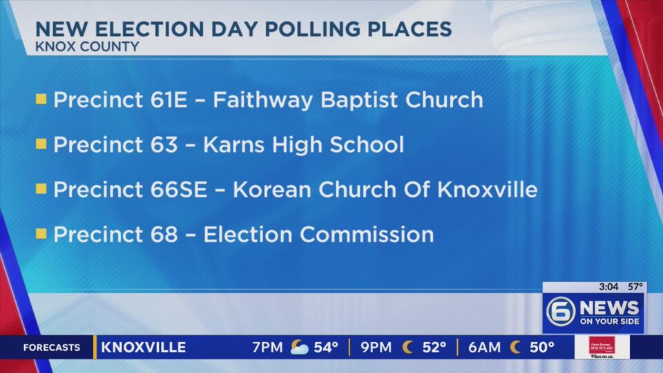 New election day polling places announced for 5 Knox County precincts ...
