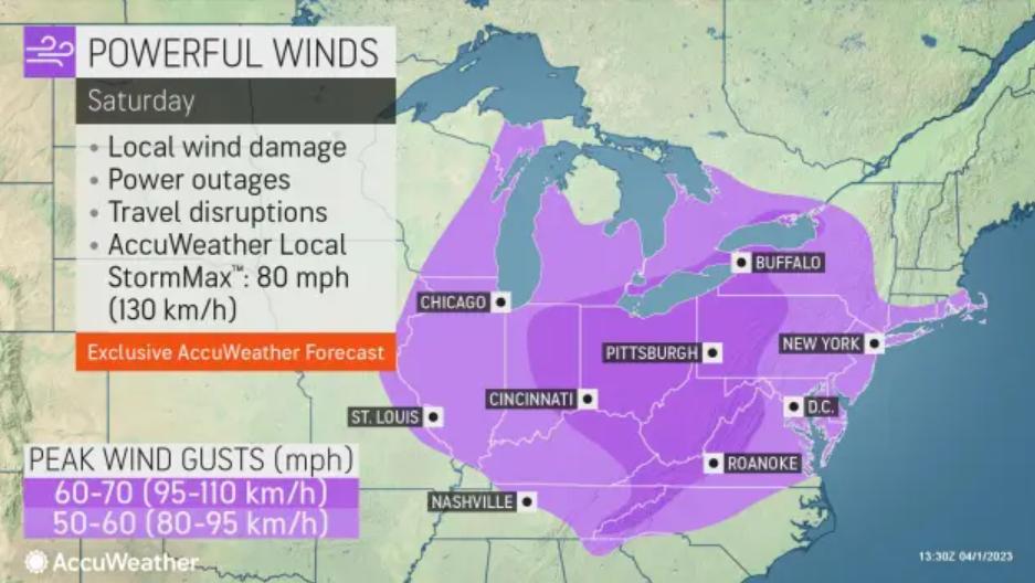 WEATHER: NYC facing winds up to 60 mph with downpours, potential for ...
