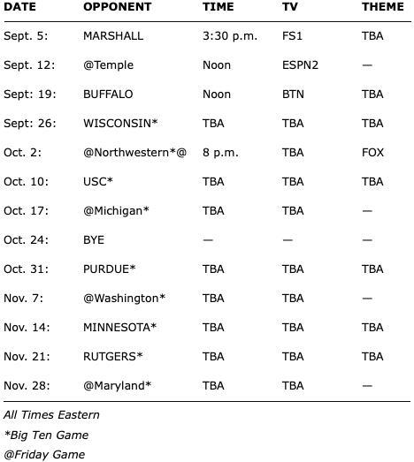 Penn State football 2026 non-conference kickoff times, television ...