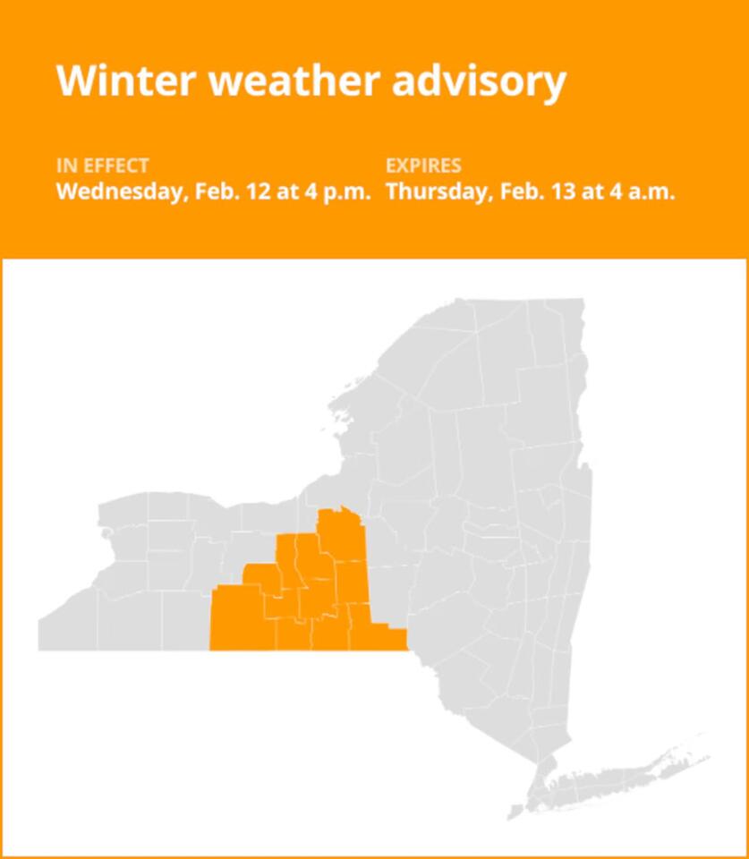 NY weather update: Winter weather advisory for New York for Wednesday ...