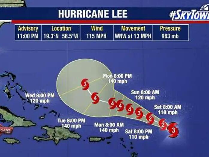 Hurricane Lee downgrades to Category 3 storm, Tropical Storm Margot ...
