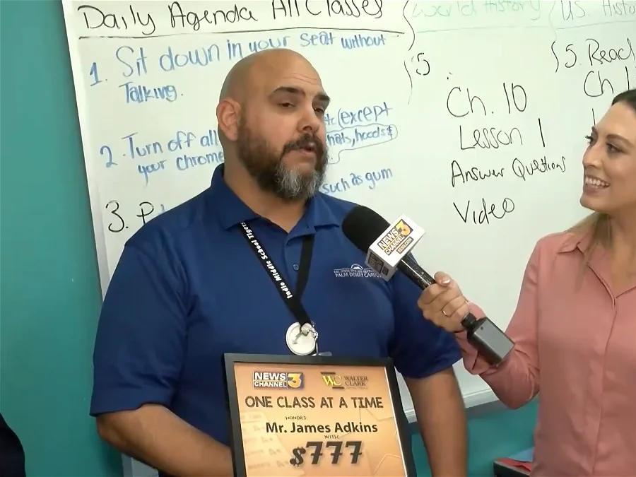 One Class at a Time winner James Adkins takes pride in recognizing ...