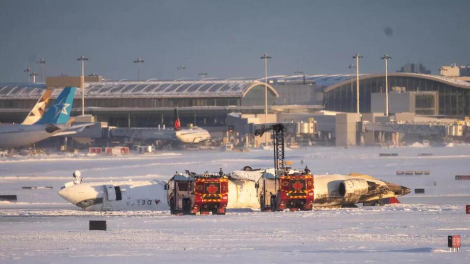 Plane flips on landing at Toronto airport, all 80 aboard survive ...