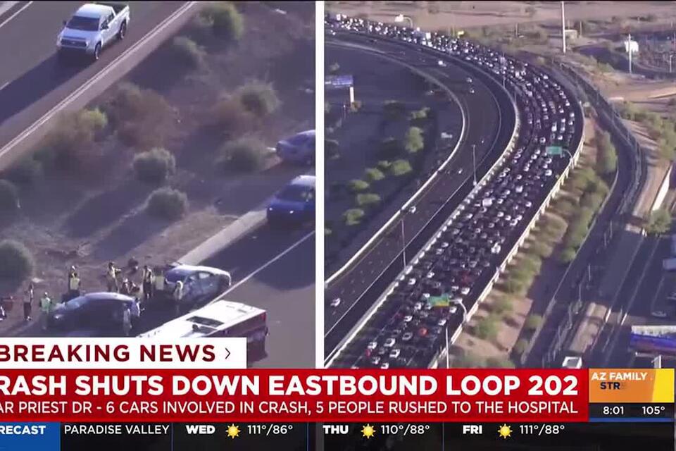 Crash shuts down eastbound Loop 202 in Tempe - NewsBreak