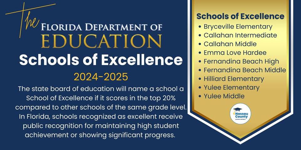 Nassau County Schools Named Florida Schools Of Excellence - NewsBreak