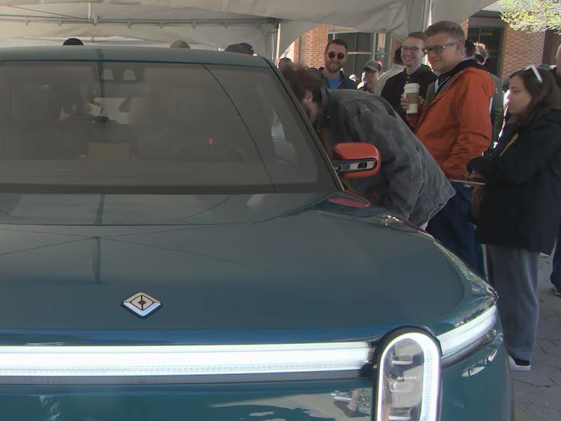 The Rivian display event in uptown Normal showcased the R2, R3 and R3X ...