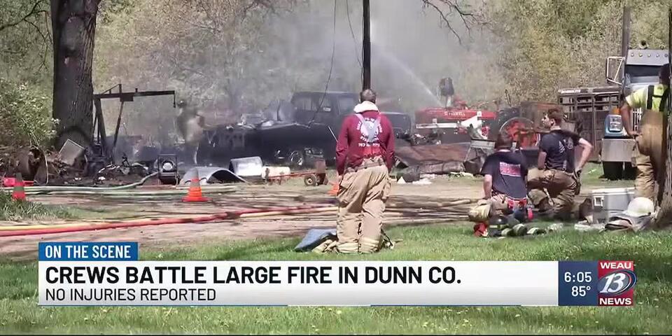 On The Scene: Crews Battle Large Fire in Dunn Co. - NewsBreak