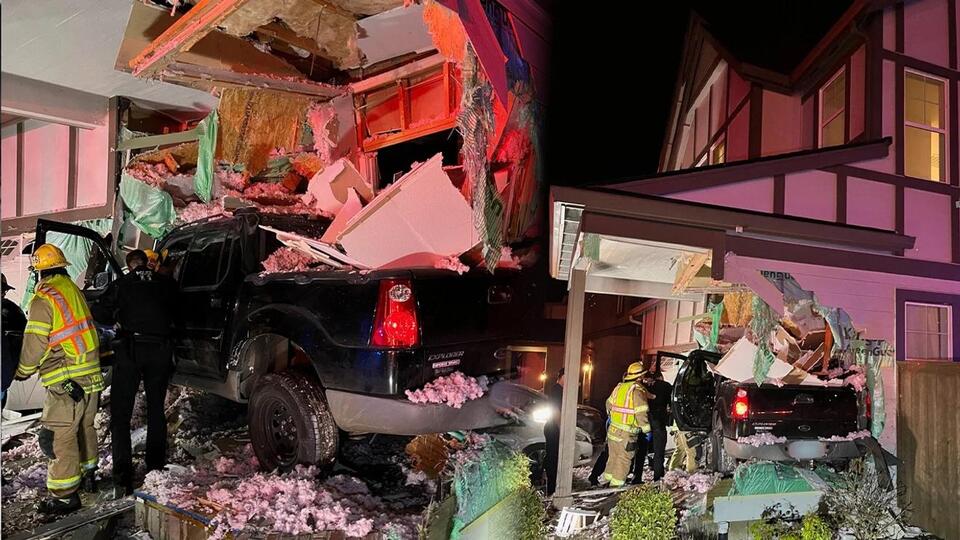 Driver faces charges after launching pickup over wall, into Tigard home ...