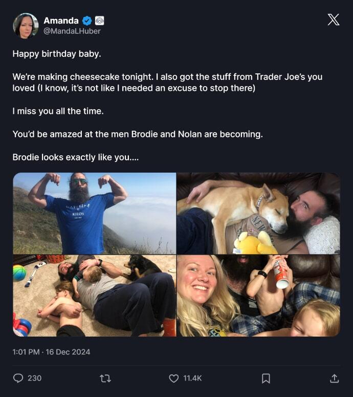 Amanda Huber Acknowledges What Would Have Been Brodie Lee’s 45th ...