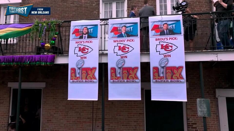Nick, Brou and Wildes brought their banners to Bourbon Street to reveal ...