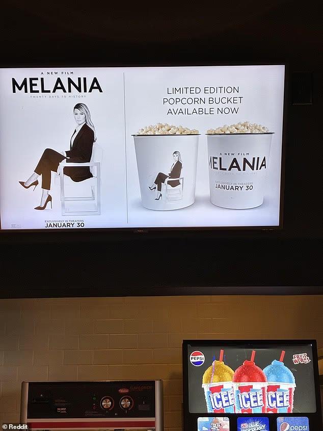 Melania Trump mocked by cinemagoers for selling popcorn bucket to ...