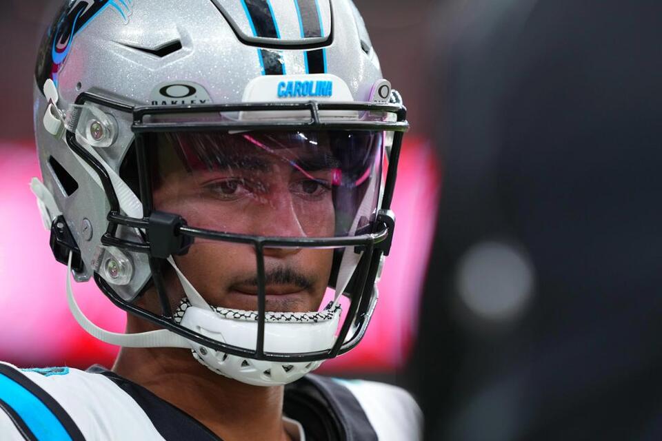 Panthers HC Dave Canales is asked if he considered benching QB Bryce ...