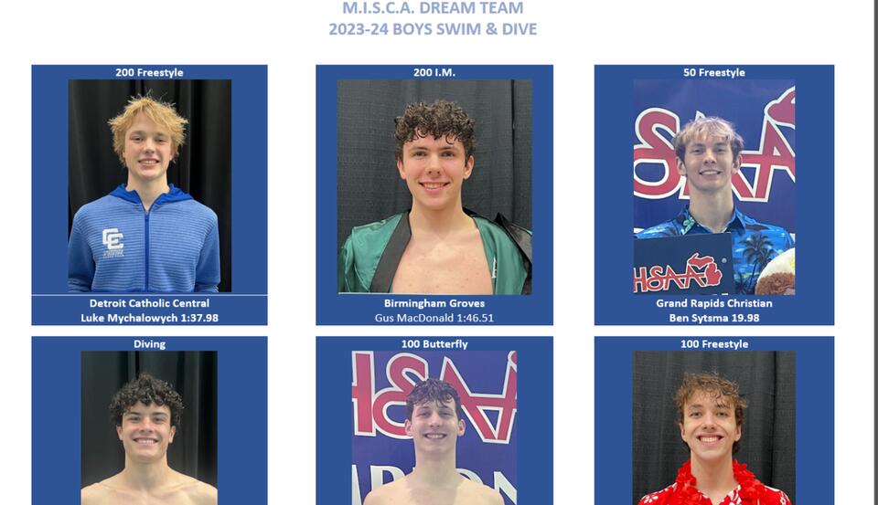 MISCA Announces Boys 2023-24 ‘Dream Team’ for Michigan HS Swimming ...